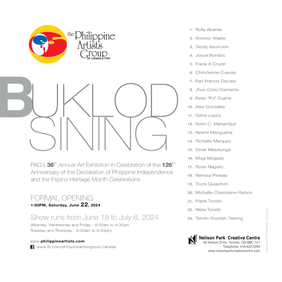 BUKLOD SINING 2024 | Philippine Artists Group of Canada PAG | Visual ...